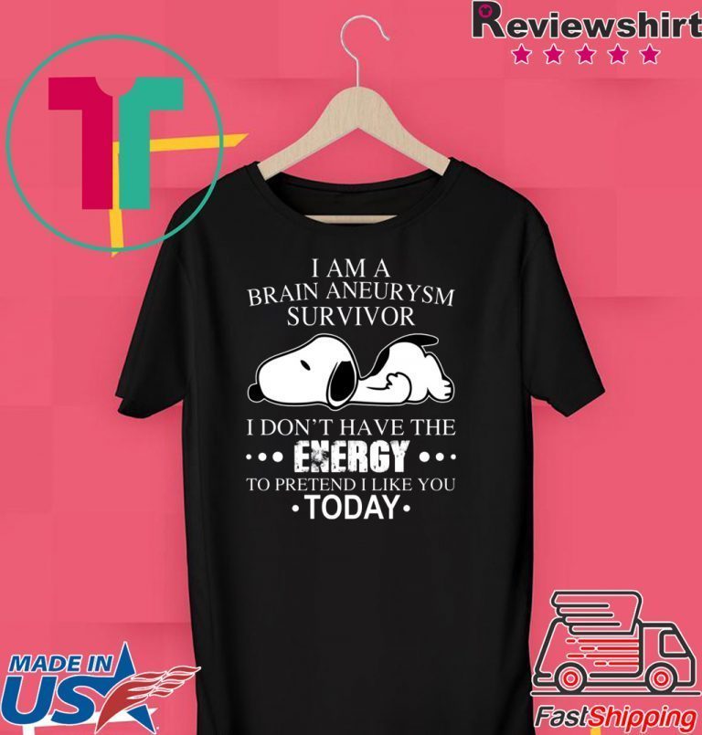 Snoopy I am a brain aneurysm survivor Gift T-Shirt - Breaktshirt