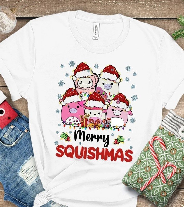 Merry Squishmas,Santa Squishmallow Girl, Christmas Squish Squad T-Shirt