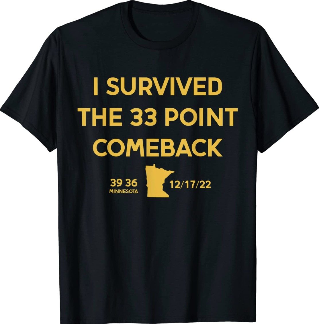 I Survived the 33 Point Comeback Football Official T-Shirt
