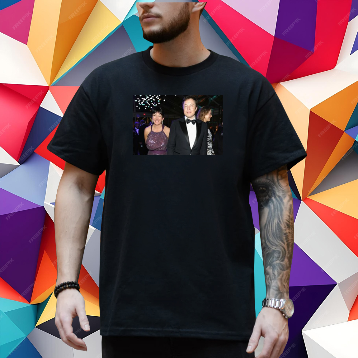 Ghislaine Maxwell And Elon Musk Photo T-Shirt
