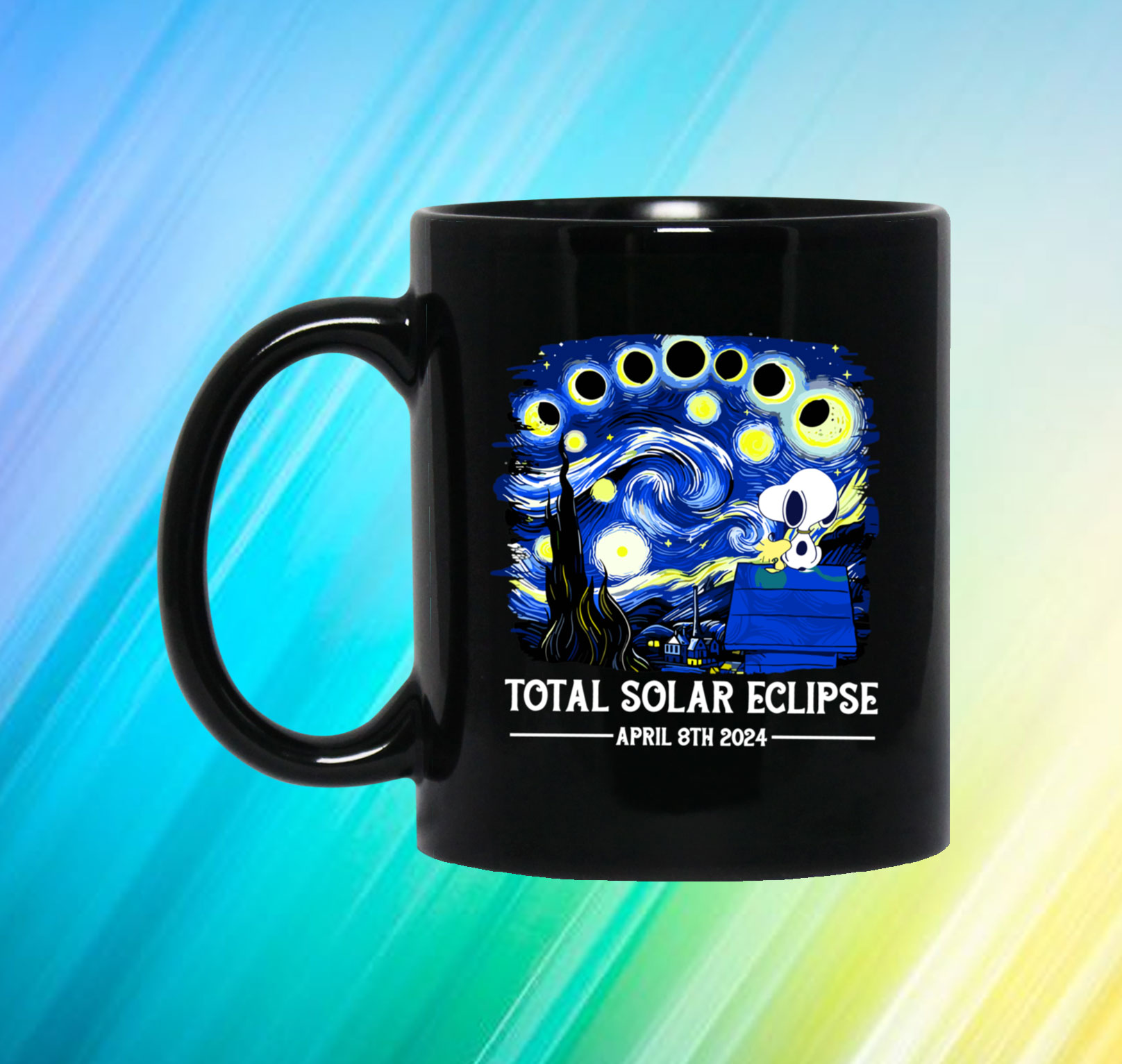 Sale Snoopy and Woodstock Total Solar Eclipse 2024 Mug