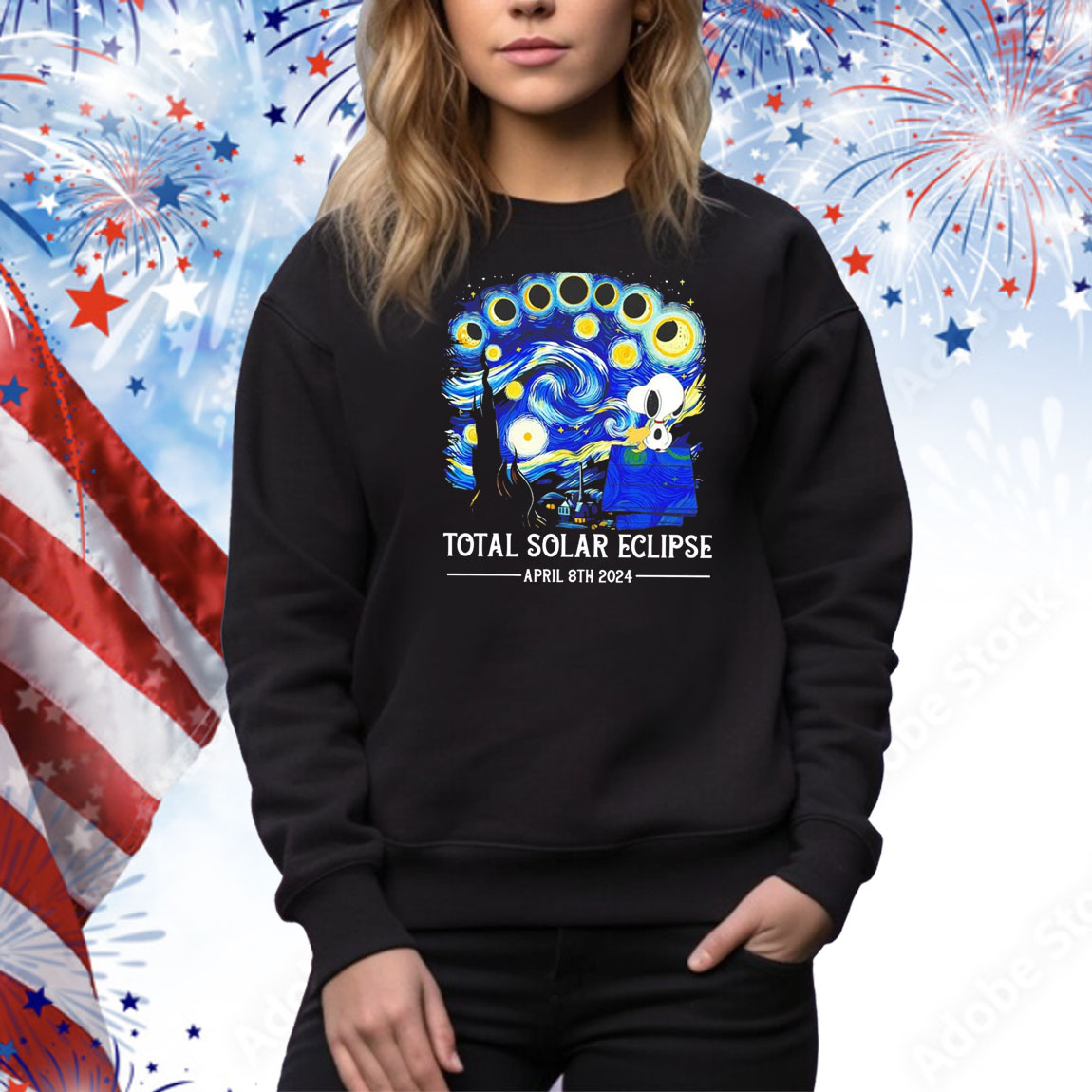 Snoopy and Woodstock total solar eclipse 2024 SweatShirt